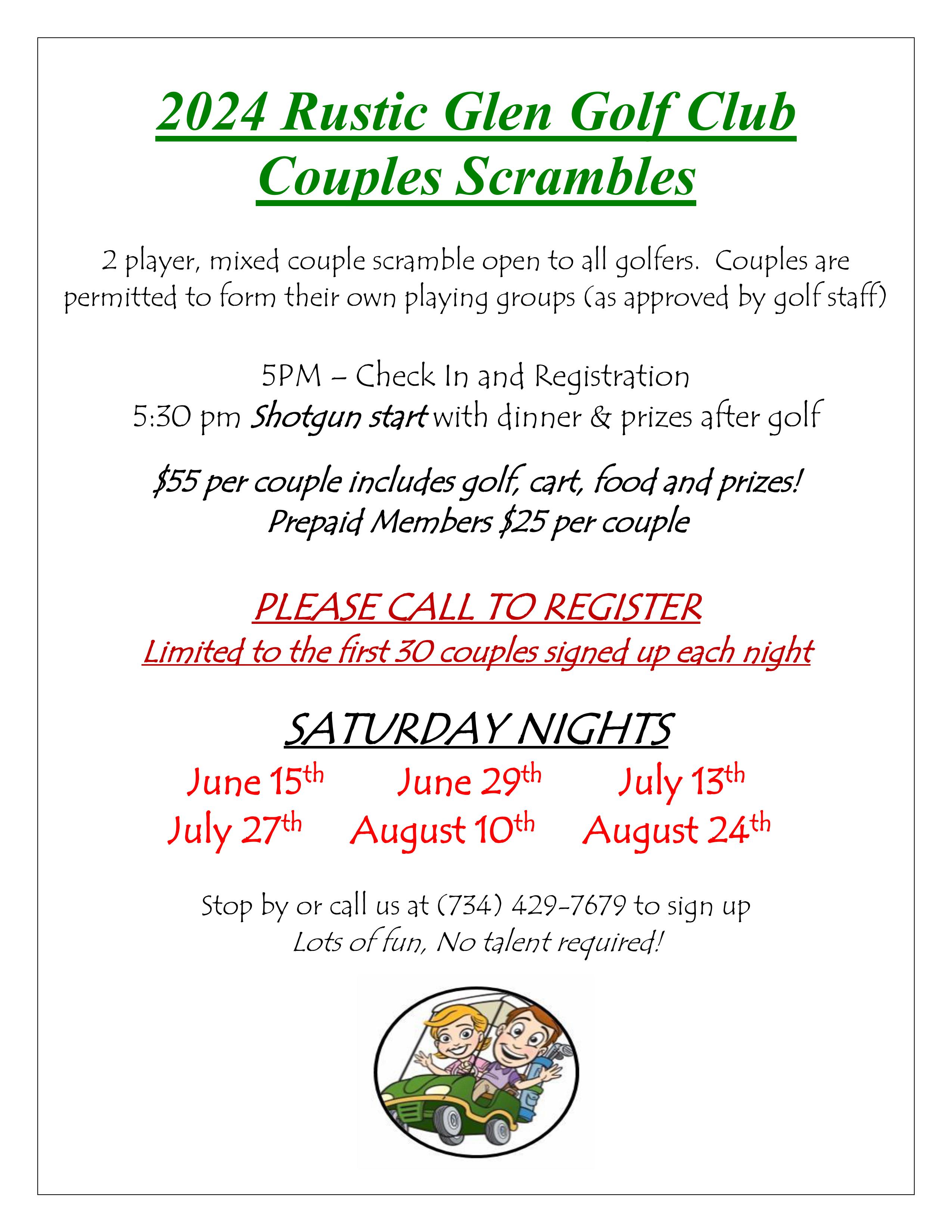 Saturday Night Couples - Rustic Glen Golf Club